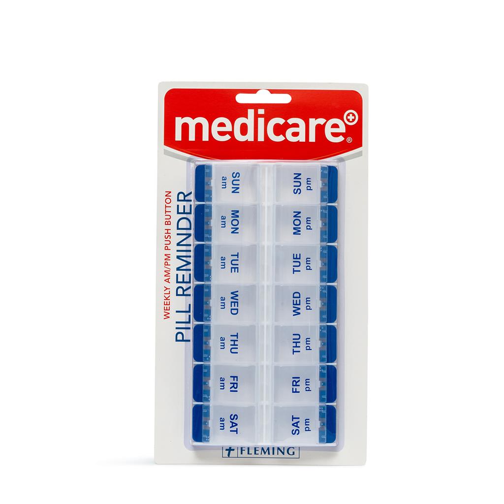 Medicare 7 Day Am/Pm Push Button Pill Box Ex Large* # Md67585